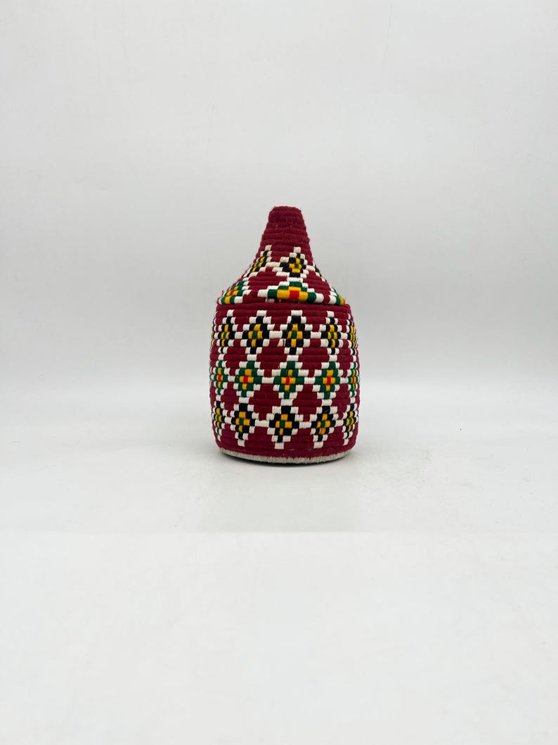 Colorful Moroccan Berber Basket With Lid / Handmade Basket From Morocco ...