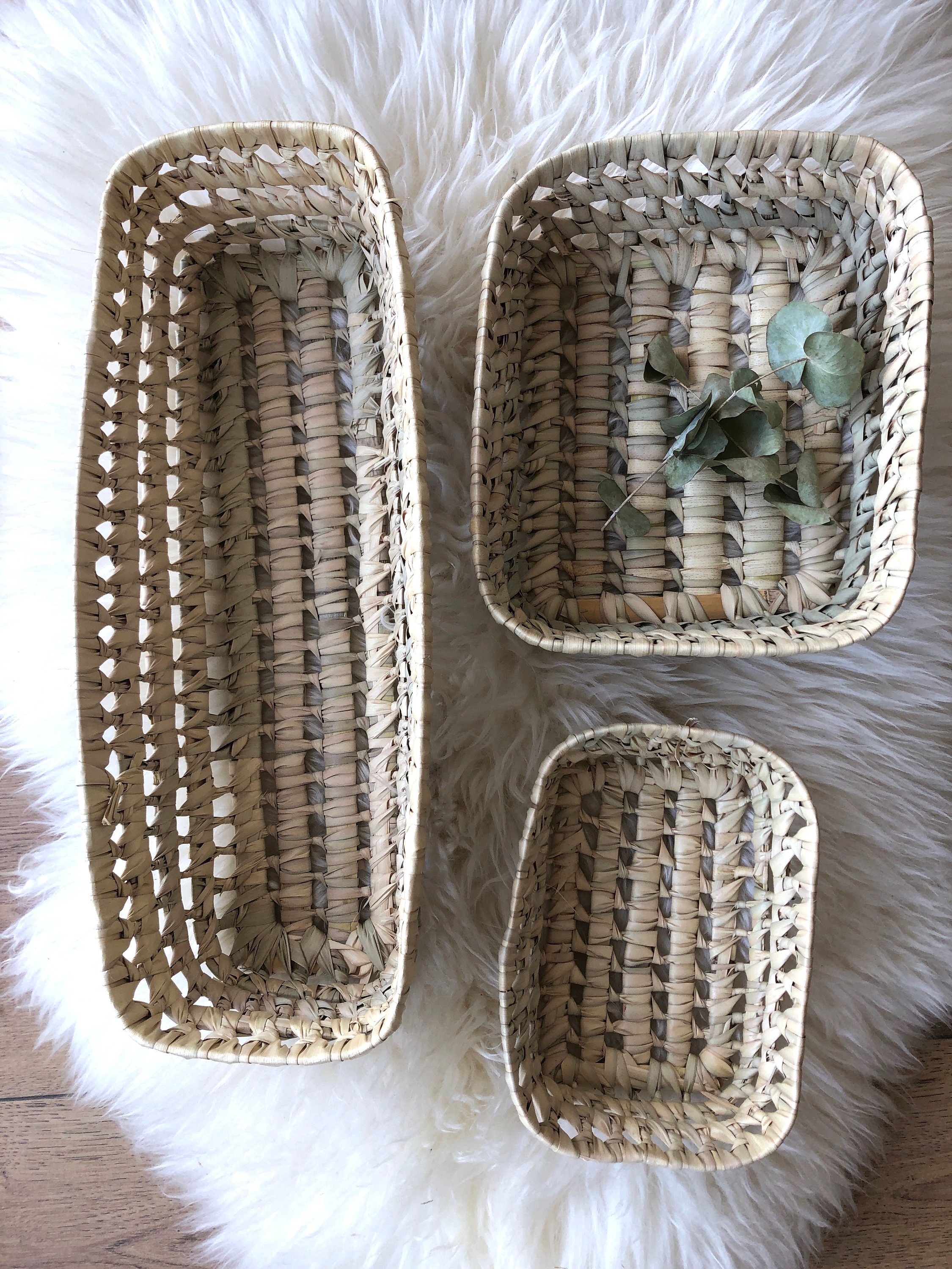 Small Rectangular Braided Basket - Etsy