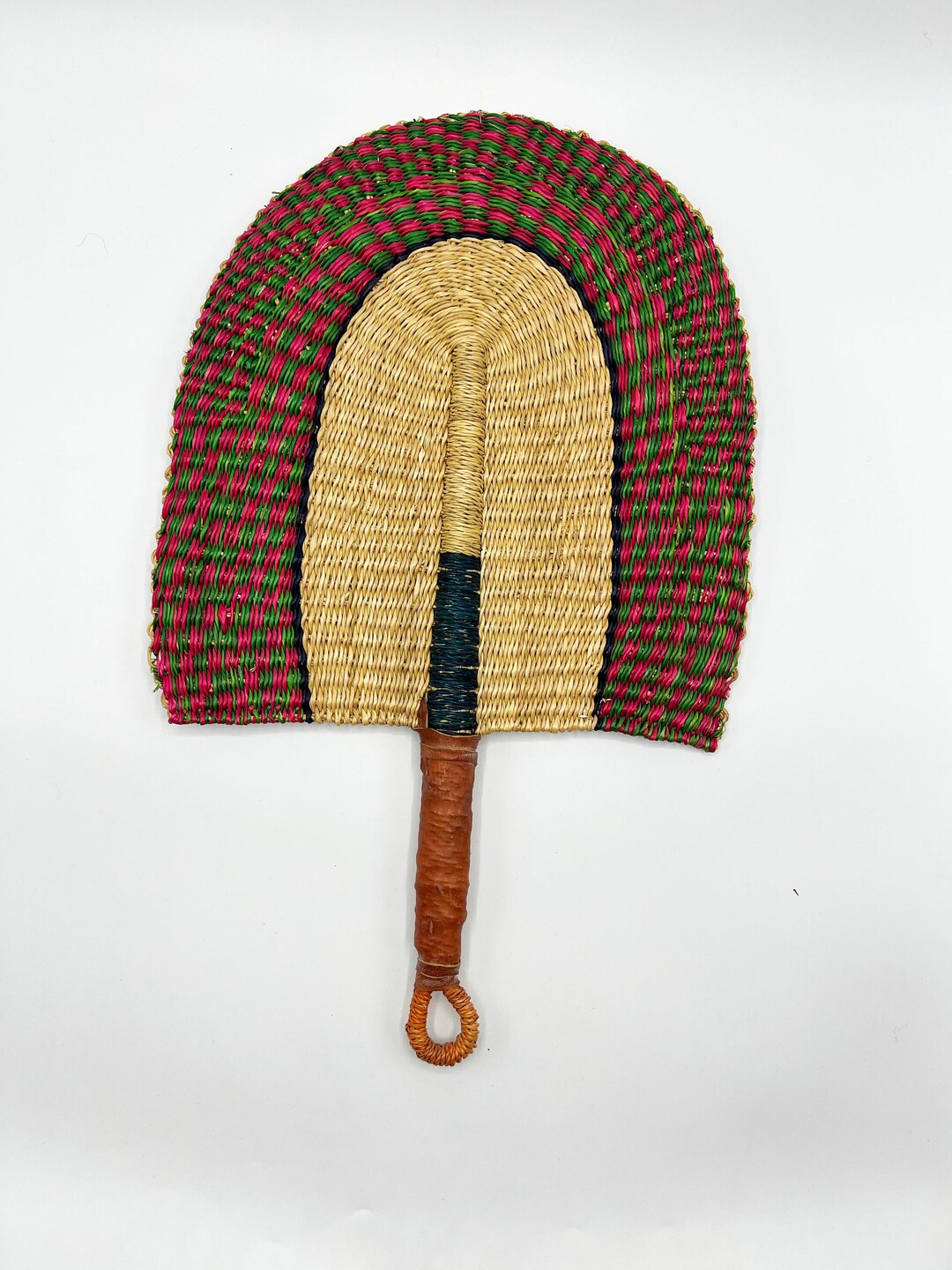 African Braided Fan / Decorative Bolga Fan / Colorful Wall Fan - Etsy