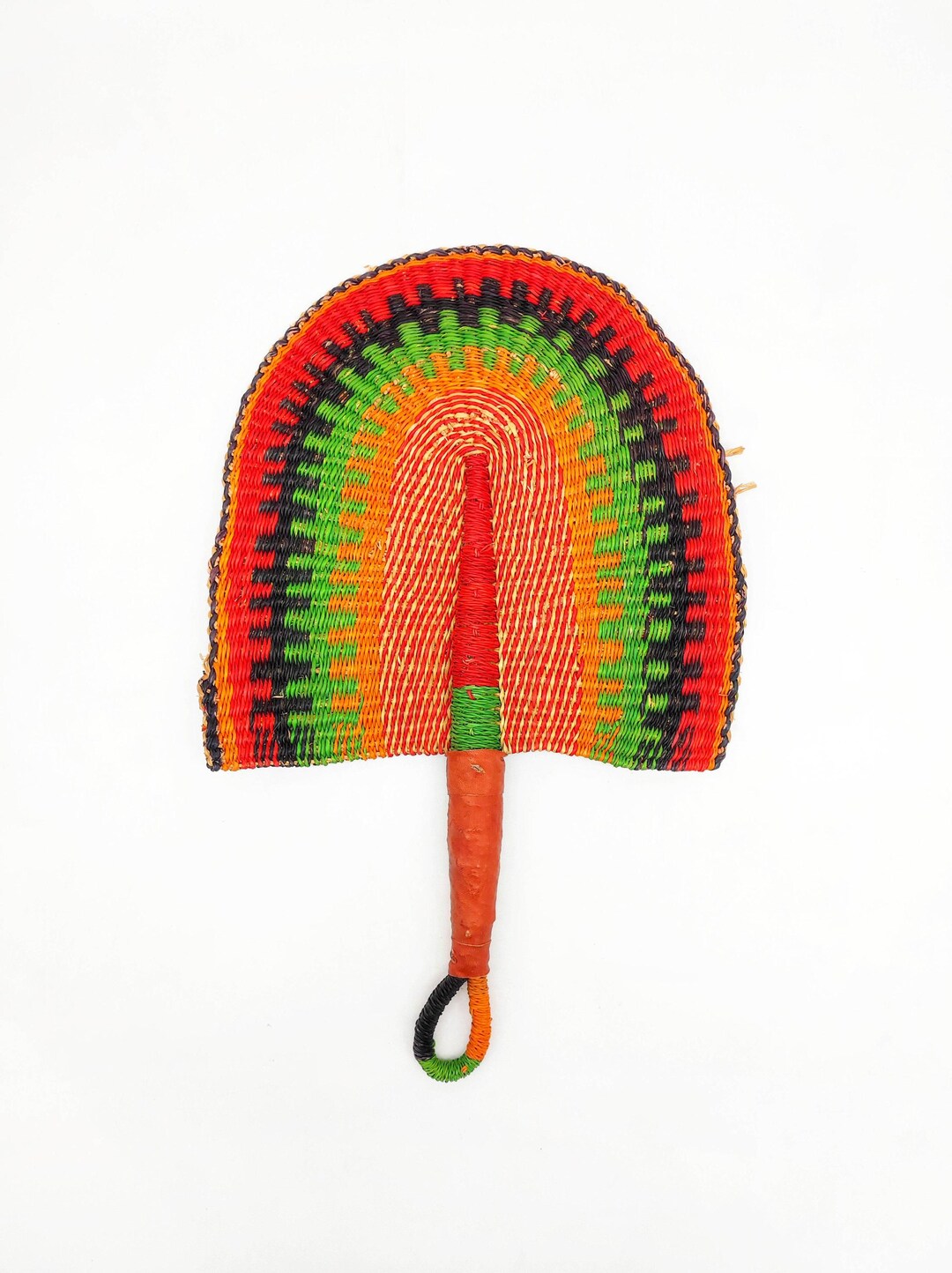 African Woven Fan / Decorative Bolga Fan / Colorful Wall Decoration - Etsy