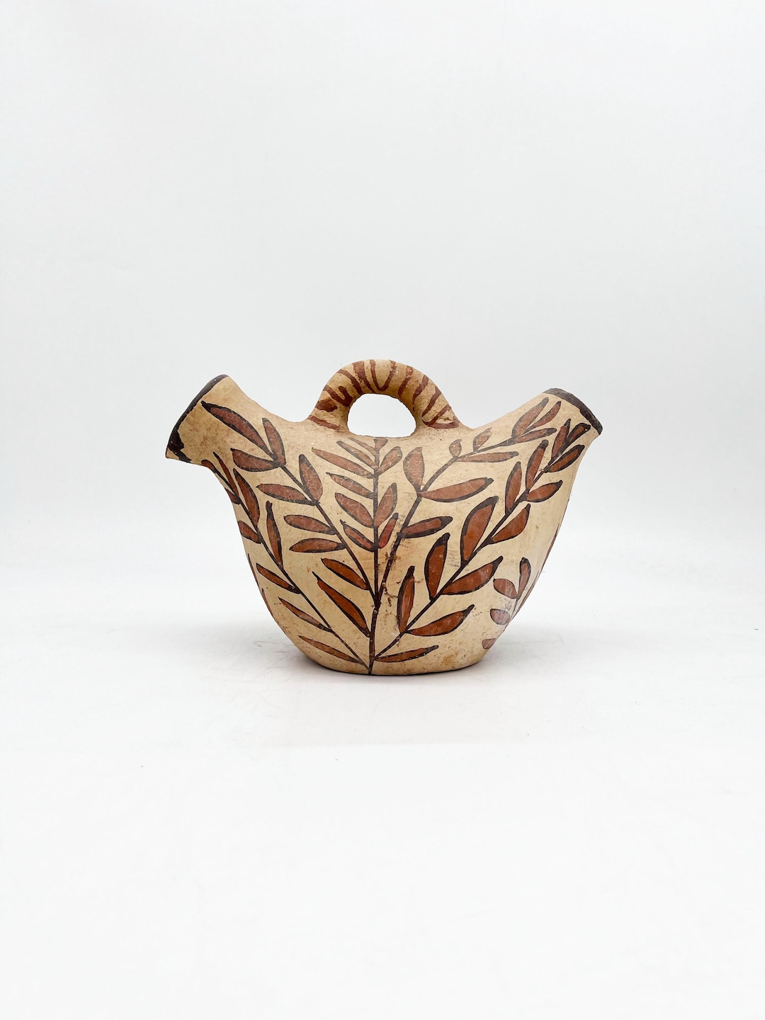 Ancient Berber Pottery From the Moroccan Rif With Floral Pattern ...