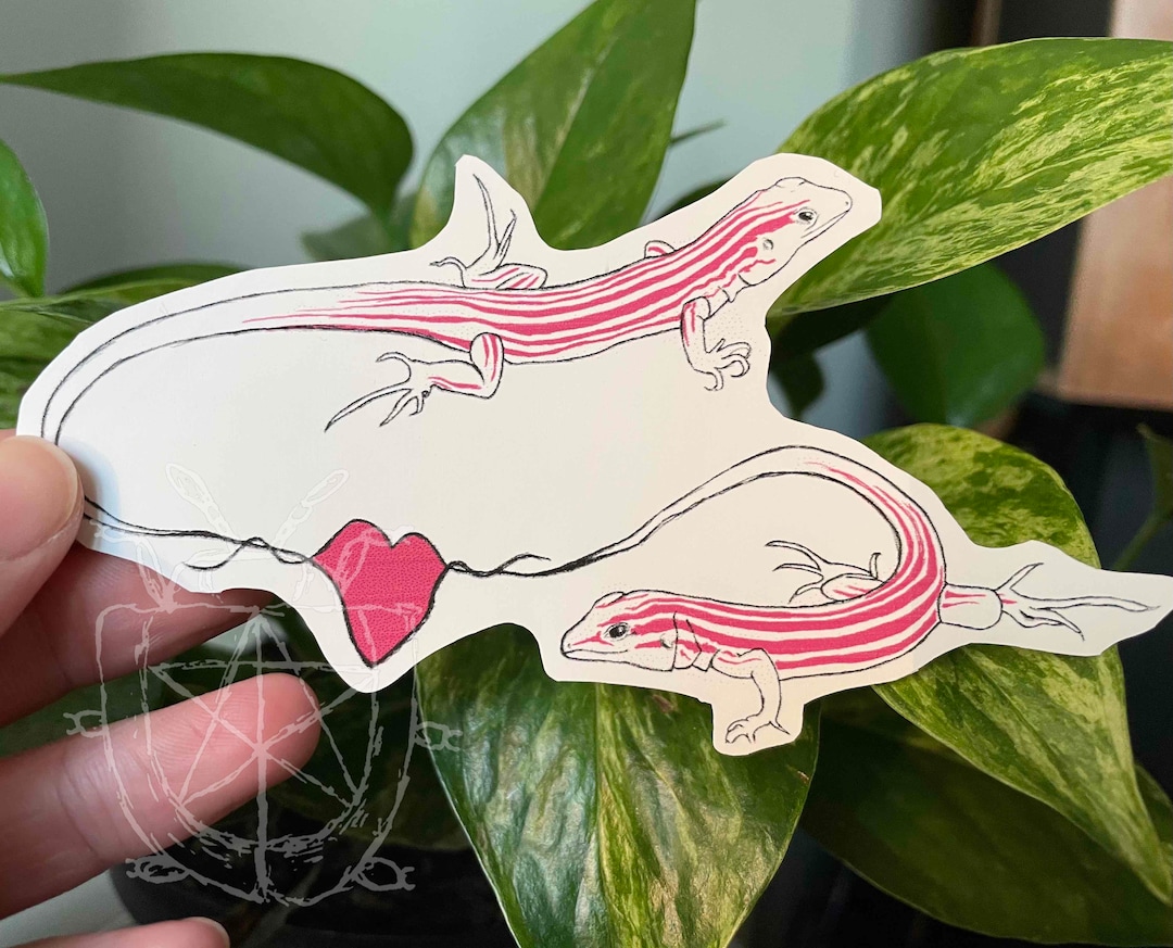 Parthenogenic Whiptail Lizards Sticker Lesbian Lizards Valentine Sticker - Etsy