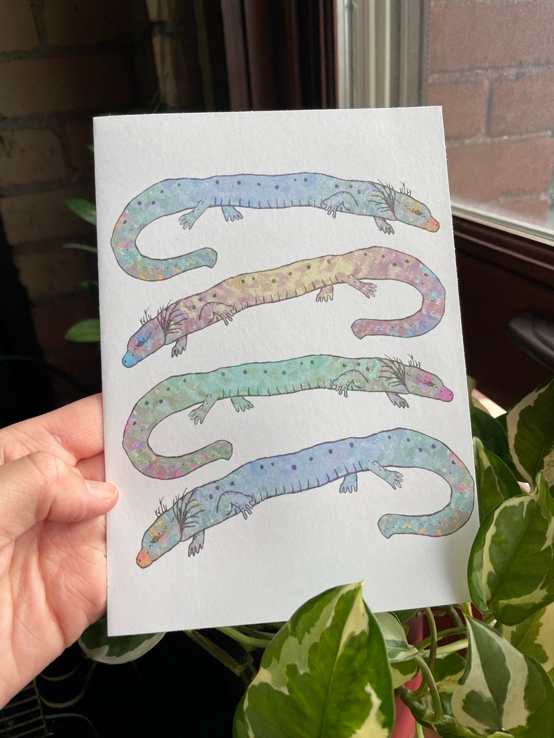 Mudpuppy Salamanders Digital Print | Salamander Illustration - Etsy