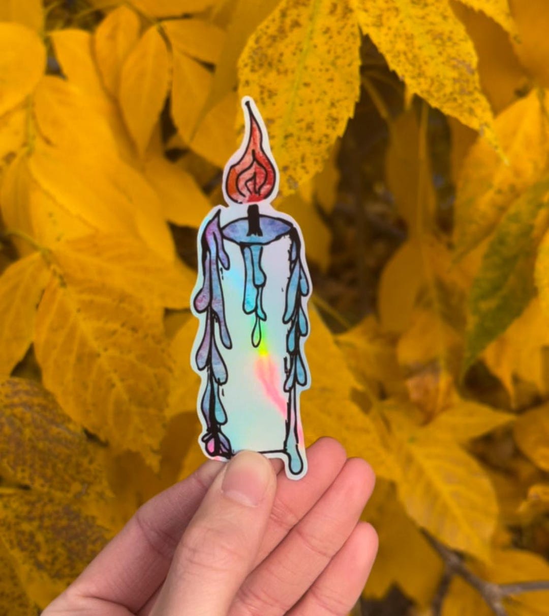 Holographic Melting Candle Vinyl Sticker - Etsy