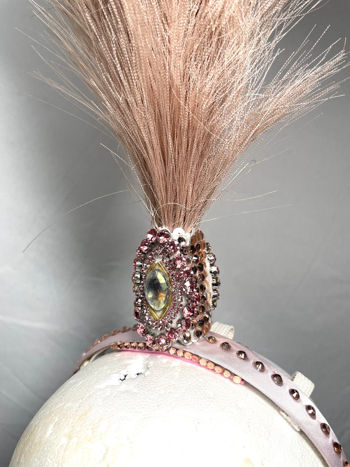 REDUCED* Blush Pink Faux “feather” Vegan Headpiece for Burlesque ...