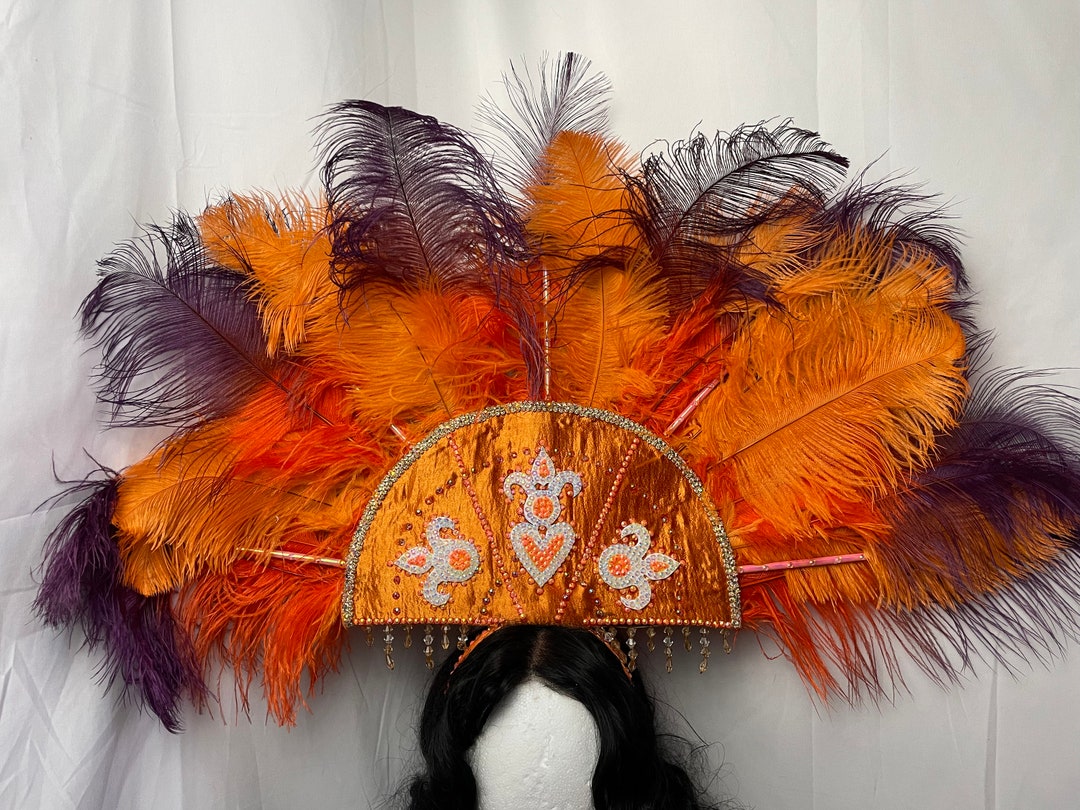 Sunset Strip Orange Vegas Showgirl/ Burlesque/ Samba/ Festival/ Drag ...