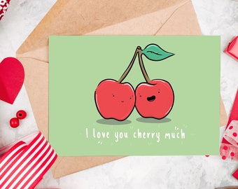 Mon Cherry Valentine Romantic Card - Etsy