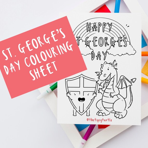 St. Georges Day Colouring Sheets Instant Digital Download - Etsy
