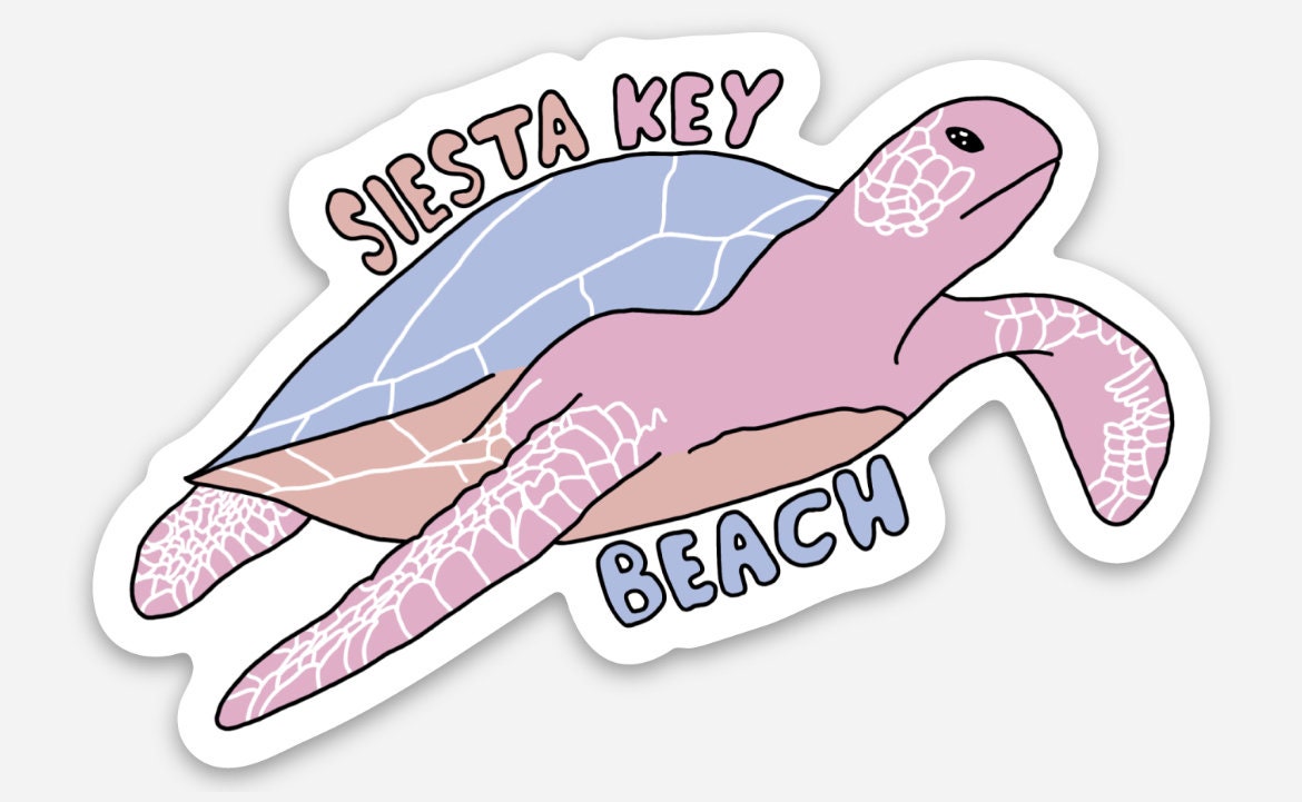 Siesta Key Beach Turtle Sticker Siesta Key Sarasota Florida Beaches ...