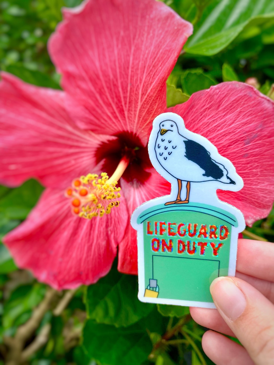 Lifeguard on Duty Seagull Glitter Sticker | Vinyl | Laptop and Water ...