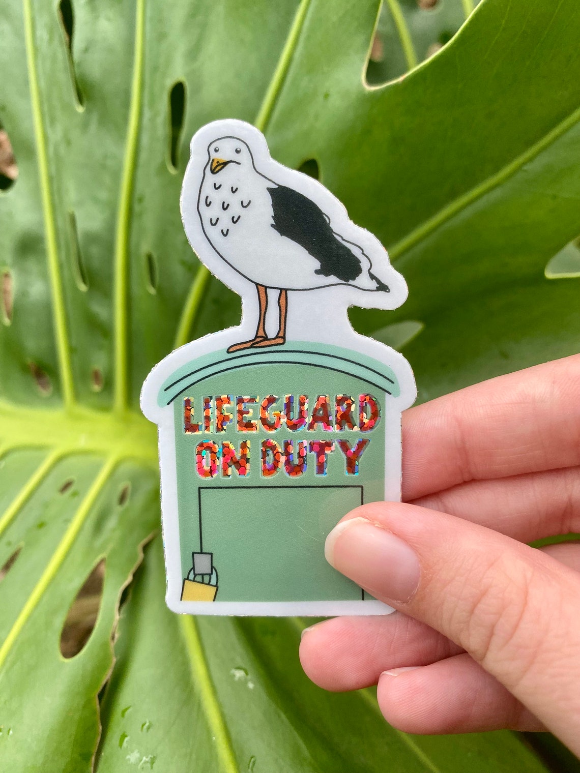 Lifeguard on Duty Seagull Glitter Sticker | Vinyl | Laptop and Water ...