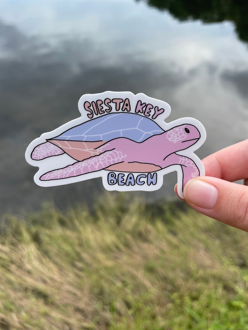 Siesta Key Beach Turtle Sticker Siesta Key Sarasota Florida Beaches ...