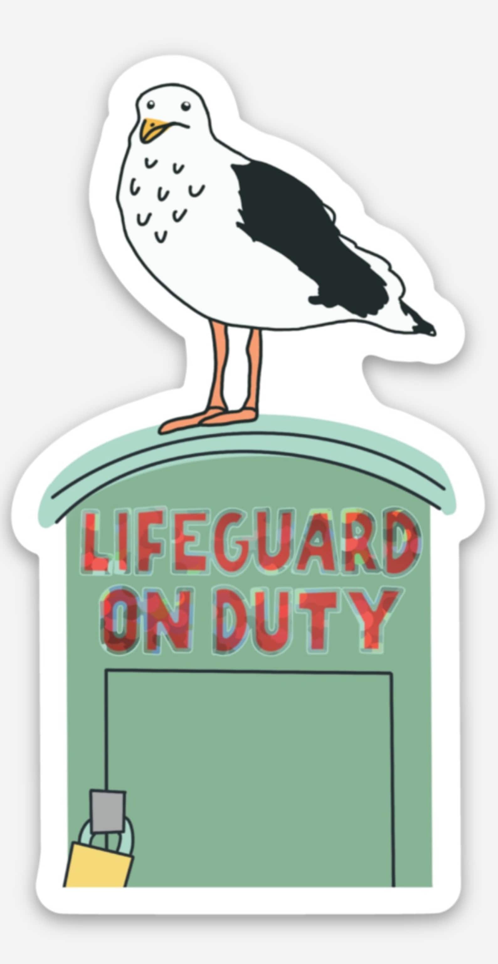 Lifeguard on Duty Seagull Glitter Sticker | Vinyl | Laptop and Water ...