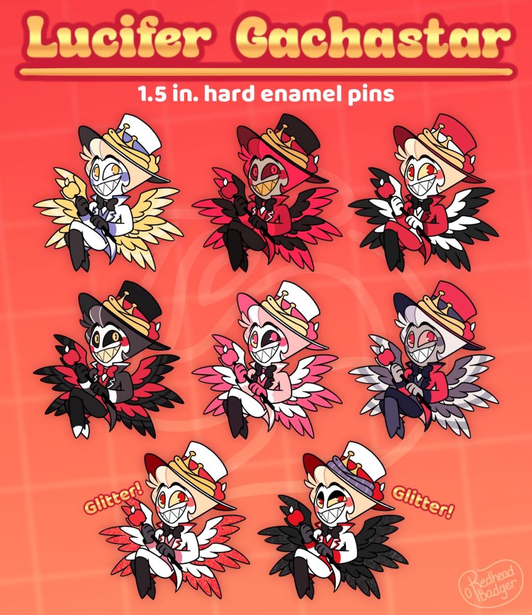 Lucifer Gachastar | Hazbin Hotel Enamel Pins - Etsy