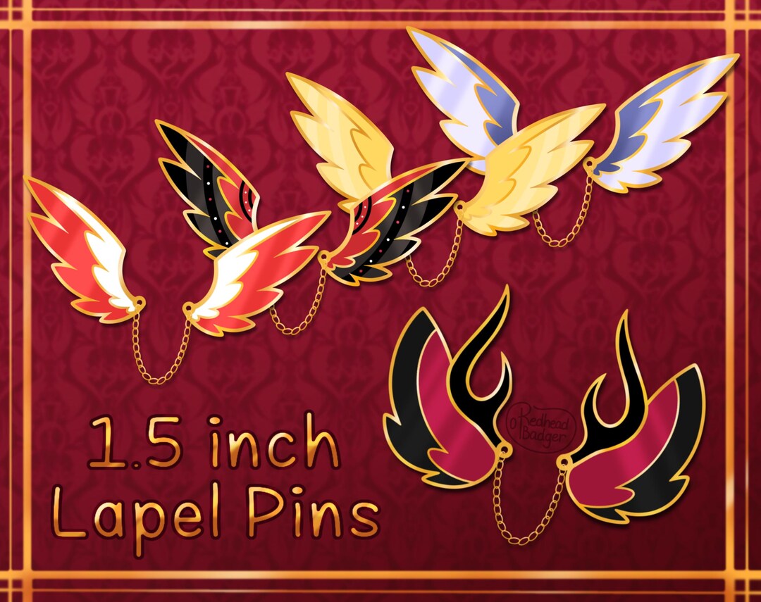 Winged Lapels | Hazbin Hotel Enamel Pins - Etsy