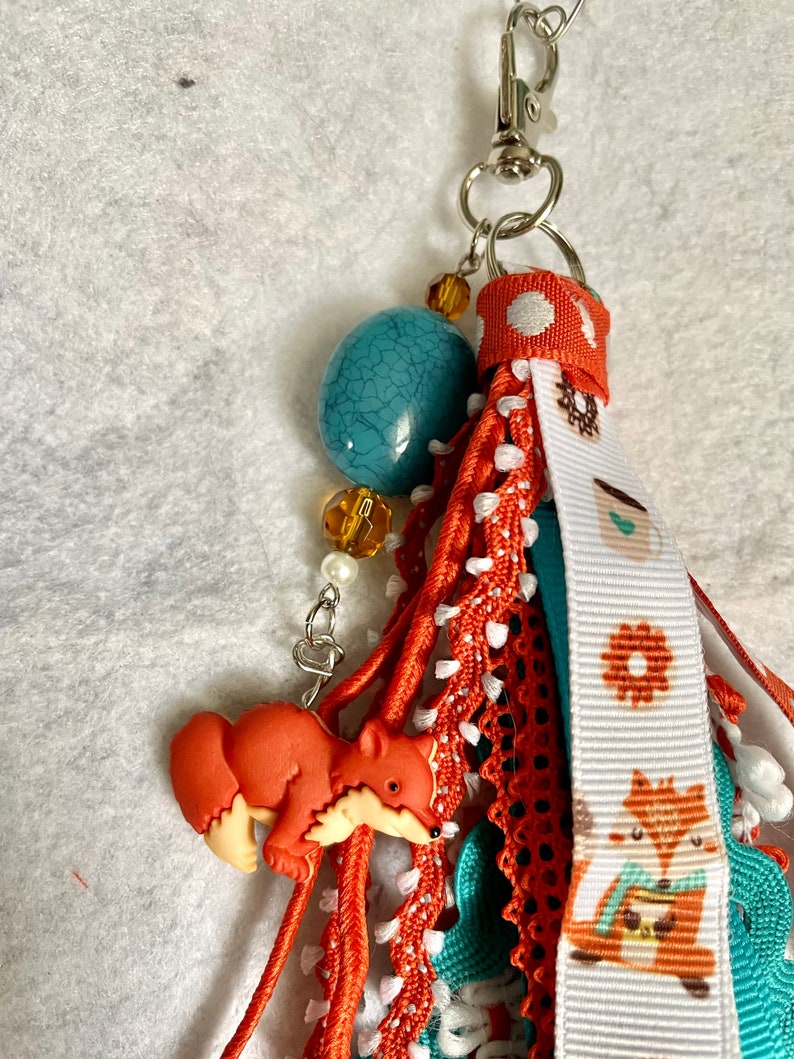 Ribbon Tassel Fox Inspired for Keychains, Junk Journals, Bag/purse ...