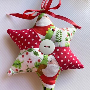 Christmas Fabric Star Ornament - Etsy