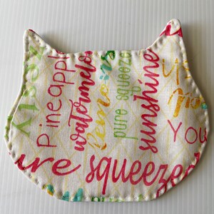 Tropical Quilted Cat Fabric Coaster Set (set of 5) - Etsy