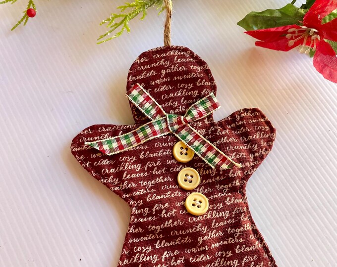 Fabric Gingerbread Man Ornament - Etsy