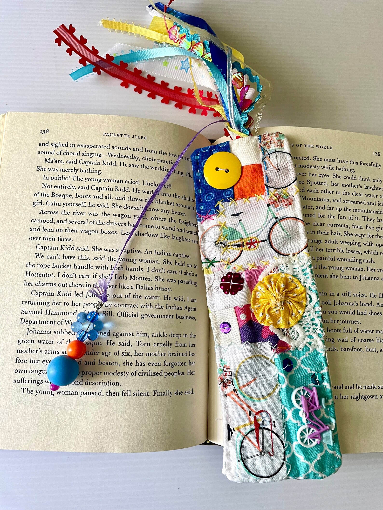Bicycle Enjoy the Ride Slow Stitched Embroidered Bookmark - Etsy