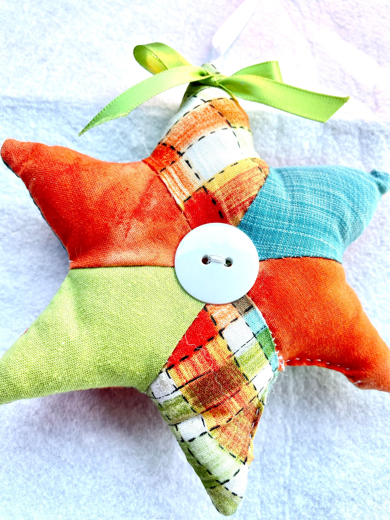 Cottage Core Inspired Patchwork Shabby Chic Handstitched Fabric Star ...