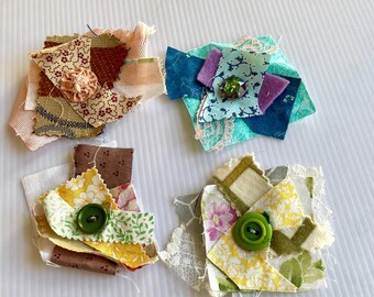 Fabric Snippet Embellishments for Junk Journals, Scrapbooking, Card ...