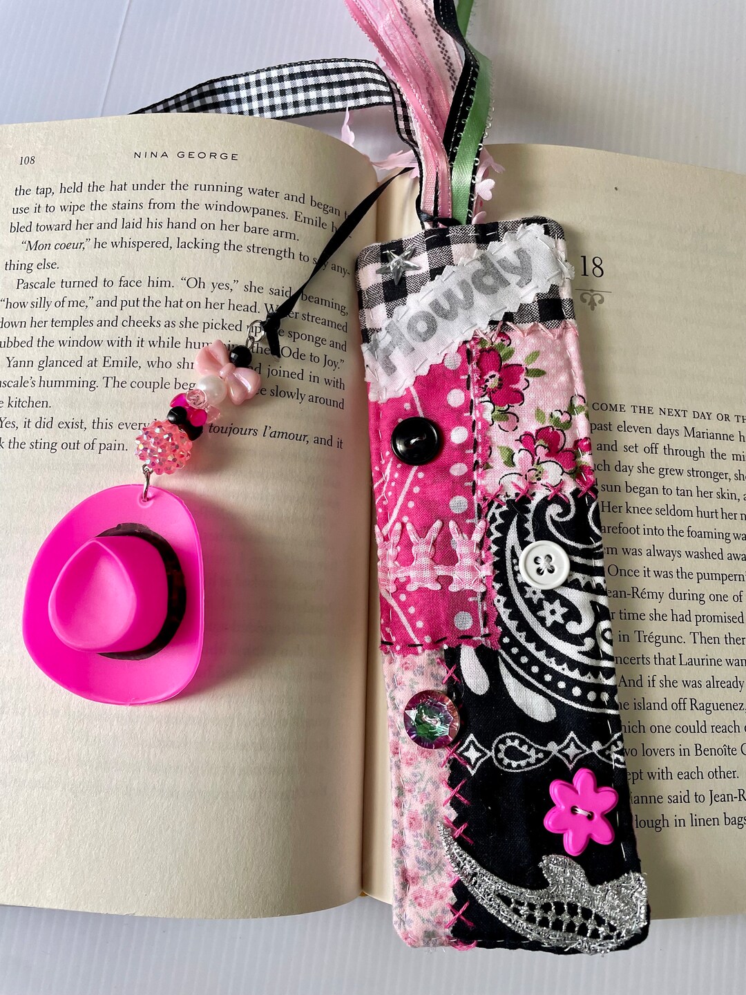 Cowgirl Western Slow Stitched Embroidered Bookmark - Etsy