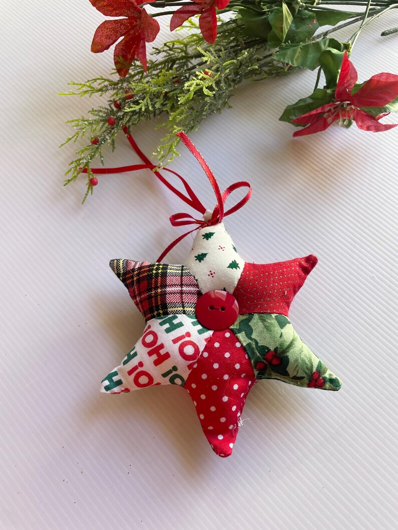 Christmas Fabric Star Ornament - Etsy