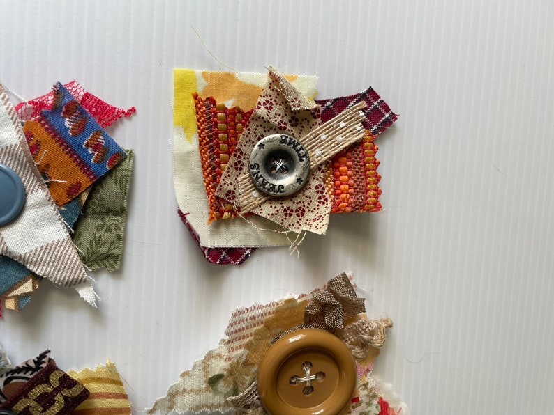 Fabric Snippet Embellishments for Junk Journals, Scrapbooking, Card ...