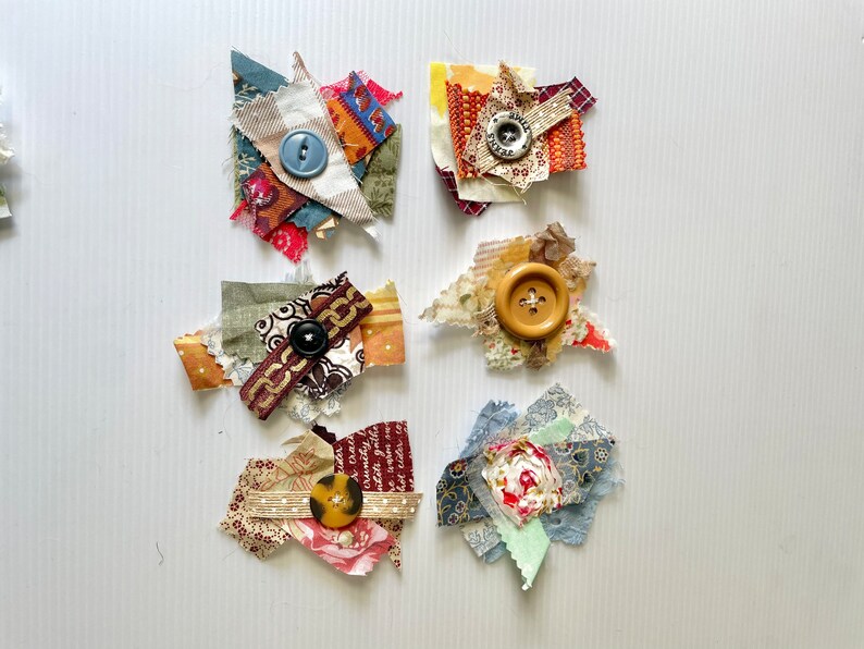 Fabric Snippet Embellishments for Junk Journals, Scrapbooking, Card ...
