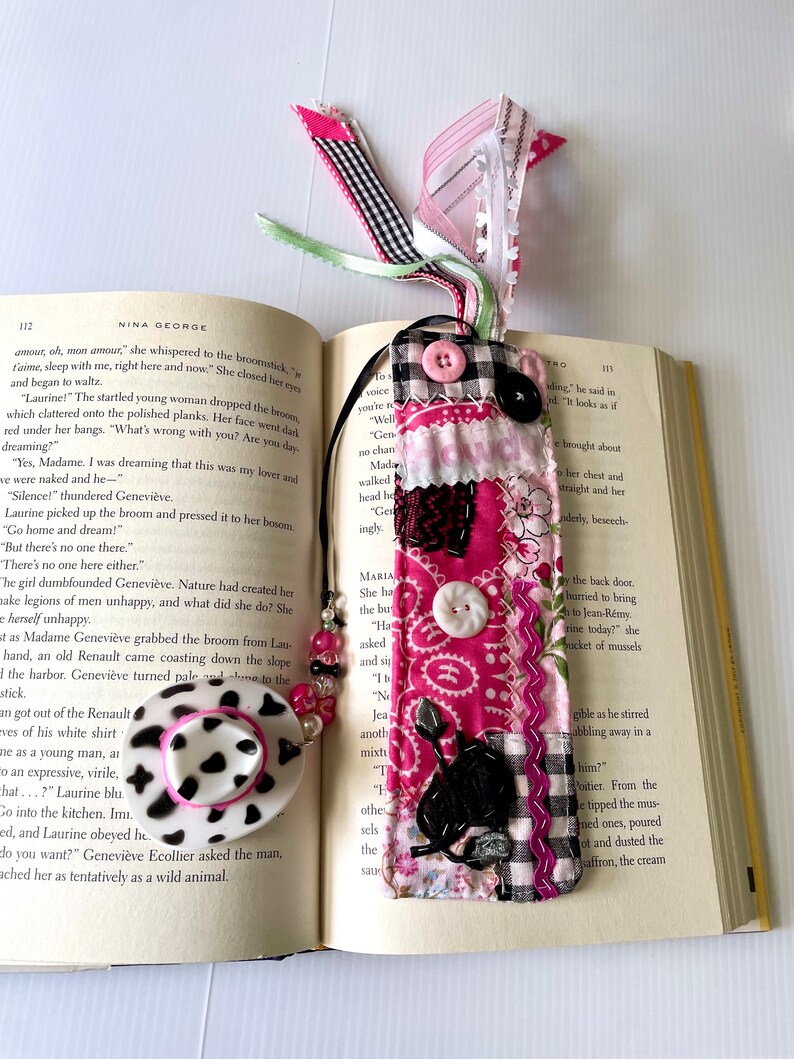Cowgirl Western Slow Stitched Embroidered Bookmark - Etsy