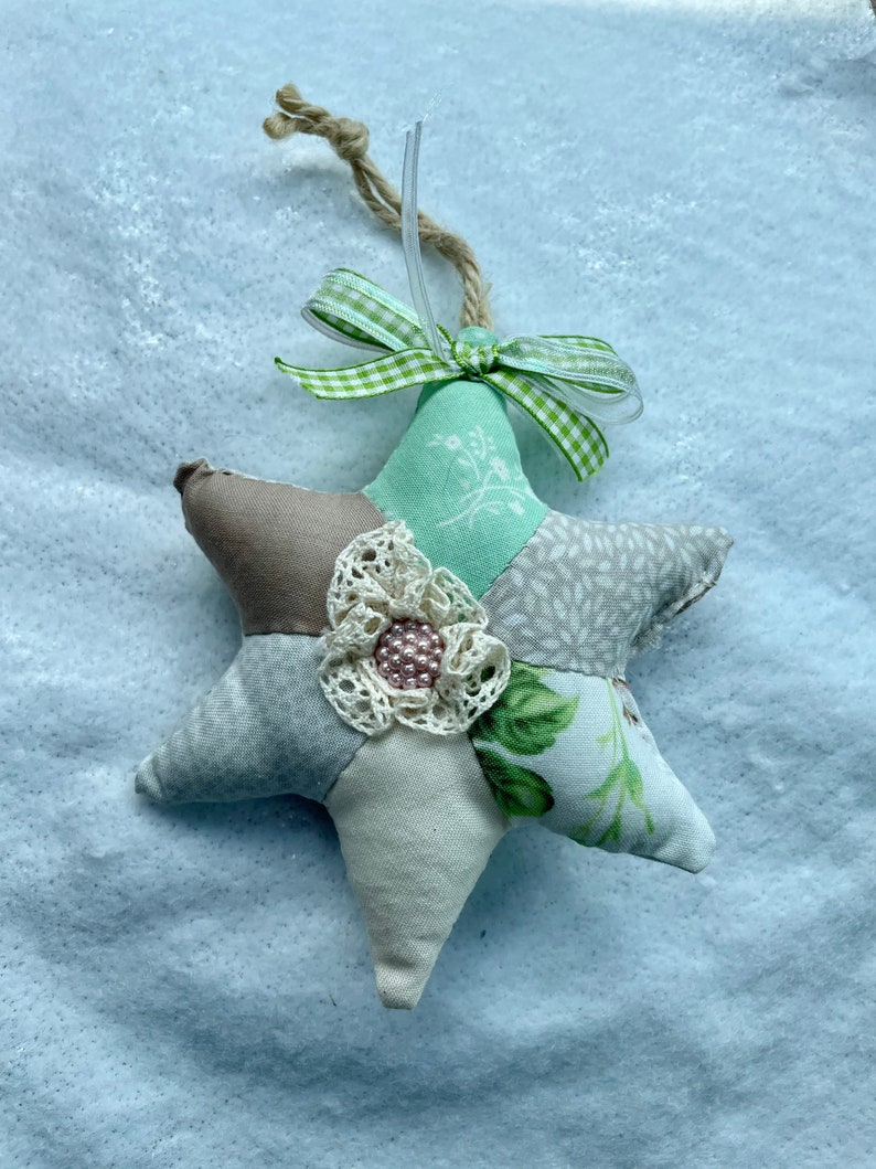 Shabby Chic Patchwork Pastel Mint Green and Tan Floral - Etsy