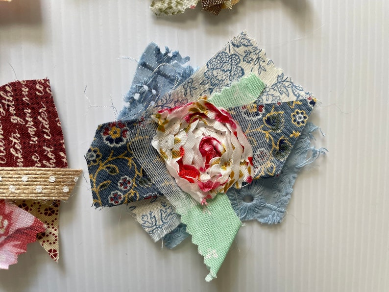 Fabric Snippet Embellishments for Junk Journals, Scrapbooking, Card ...