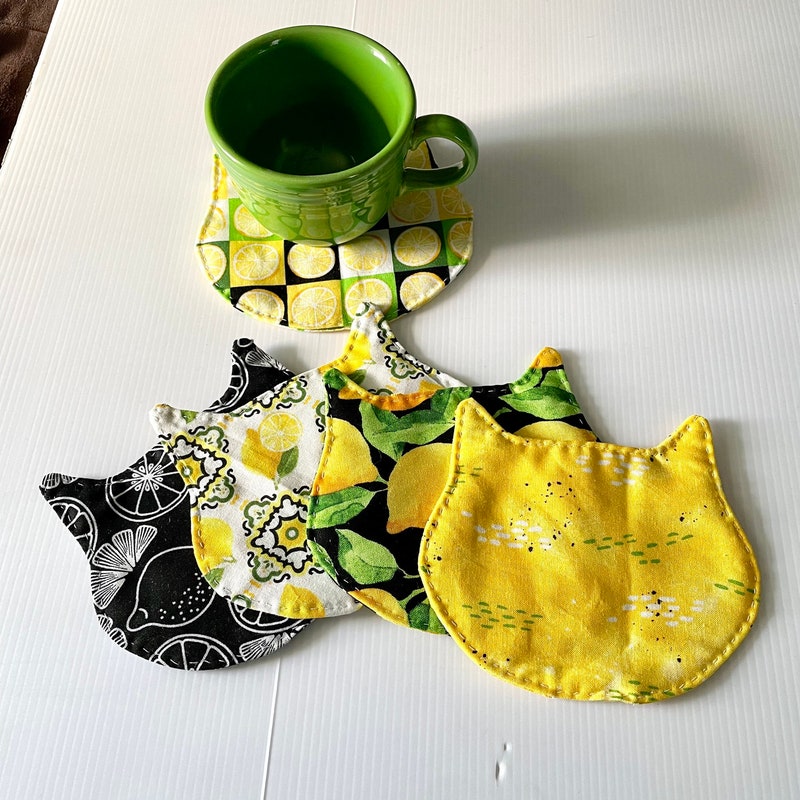 Fabric Cat Coasters - Etsy