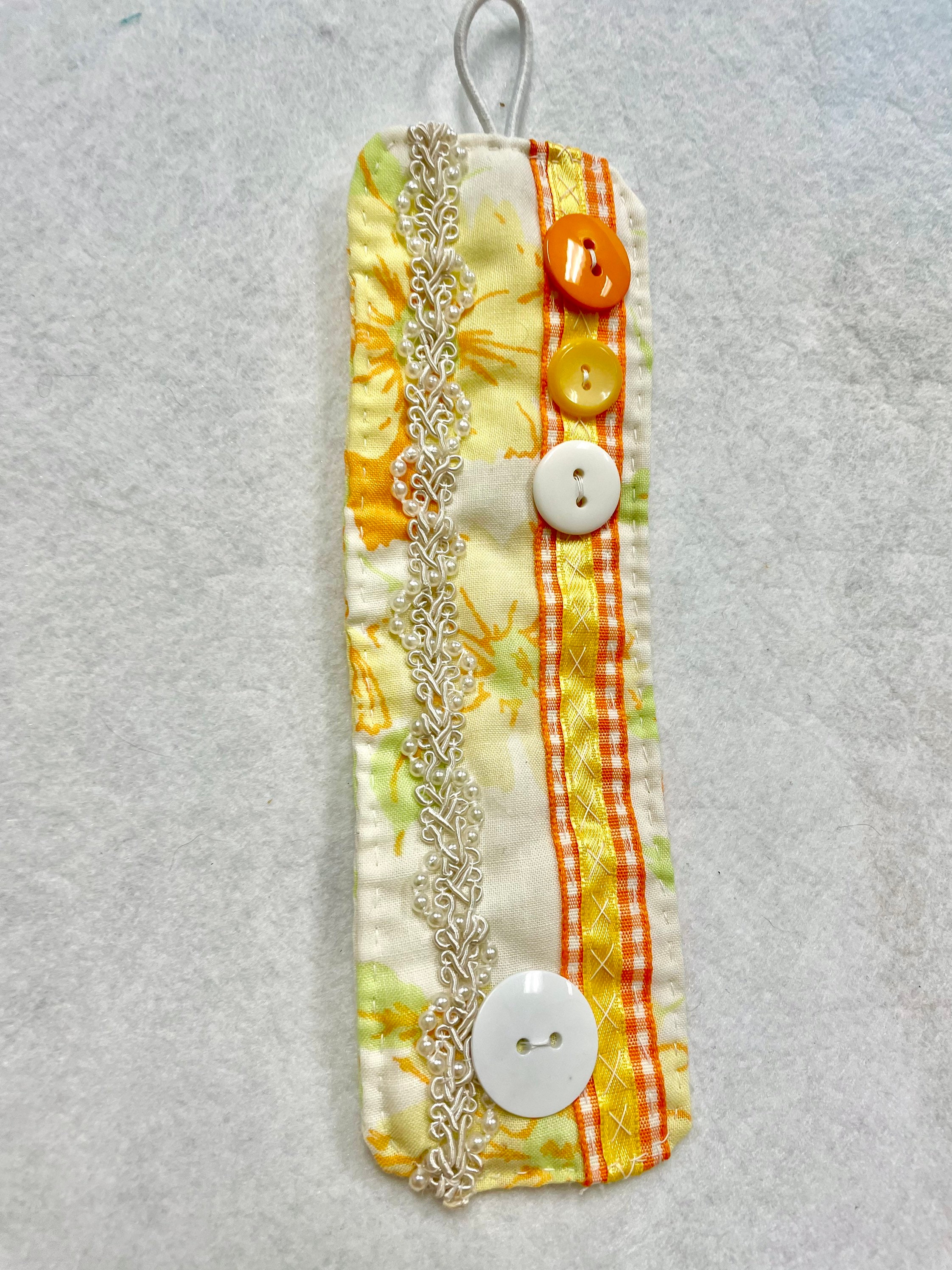 Vintage Linens Fabric Cuff Bracelet Boho Fashion With Button ...