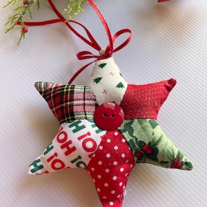 Christmas Fabric Star Ornament - Etsy