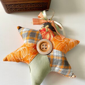 Autumn Harvest Large Fabric Star Ornament Handsewn Home Decor Bowl ...
