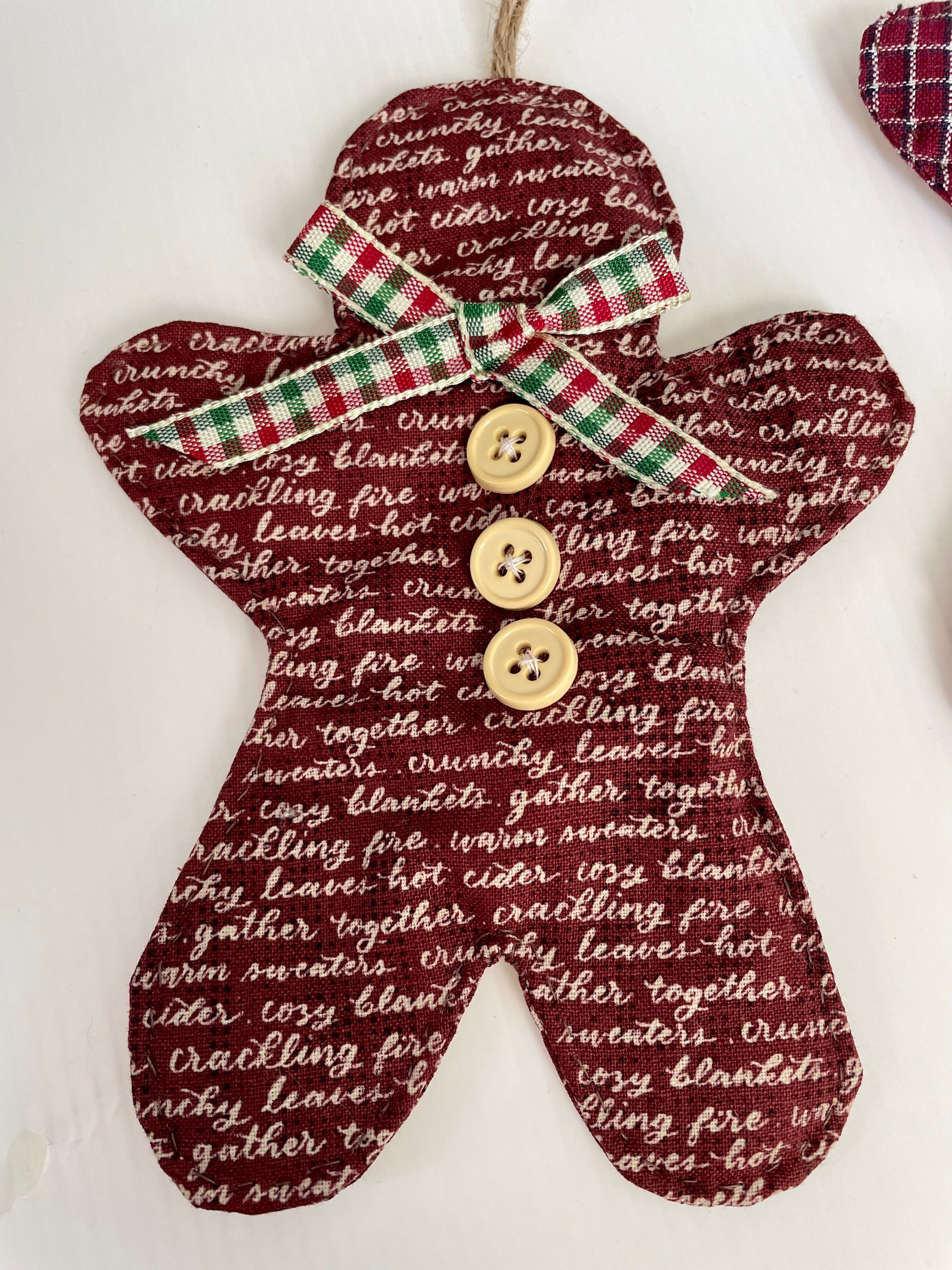 Fabric Gingerbread Man Ornament - Etsy