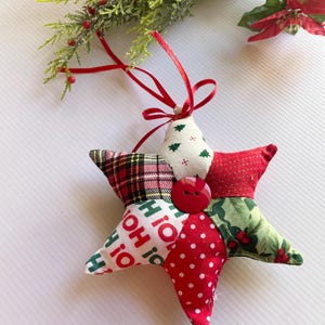 Christmas Fabric Star Ornament - Etsy