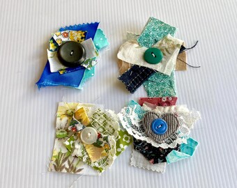 Fabric Snippet Embellishments for Junk Journals, Scrapbooking, Card ...