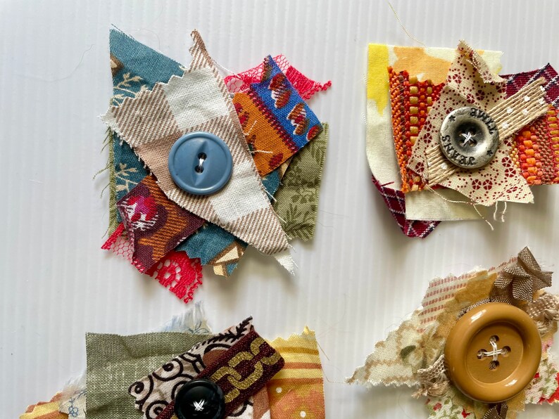 Fabric Snippet Embellishments for Junk Journals, Scrapbooking, Card ...