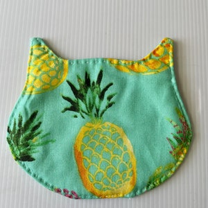Tropical Quilted Cat Fabric Coaster Set (set of 5) - Etsy