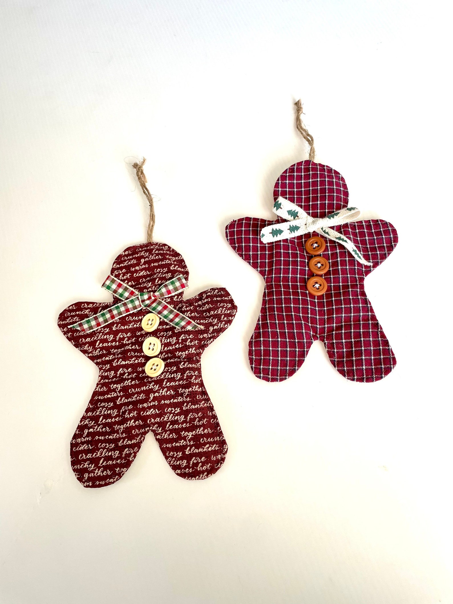 Fabric Gingerbread Man Ornament - Etsy