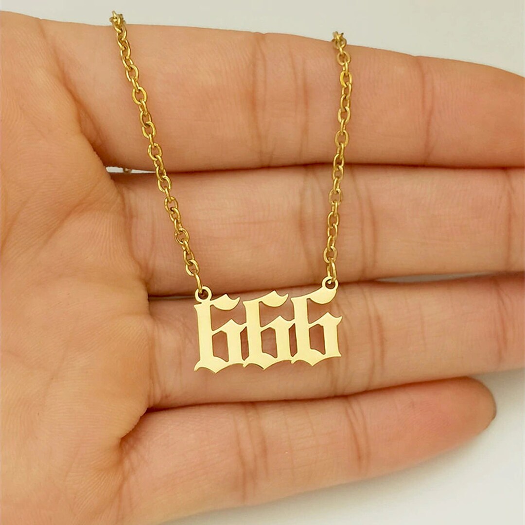 666 Halskette, Tierzahl Anhänger, Teufelszahl - Etsy.de