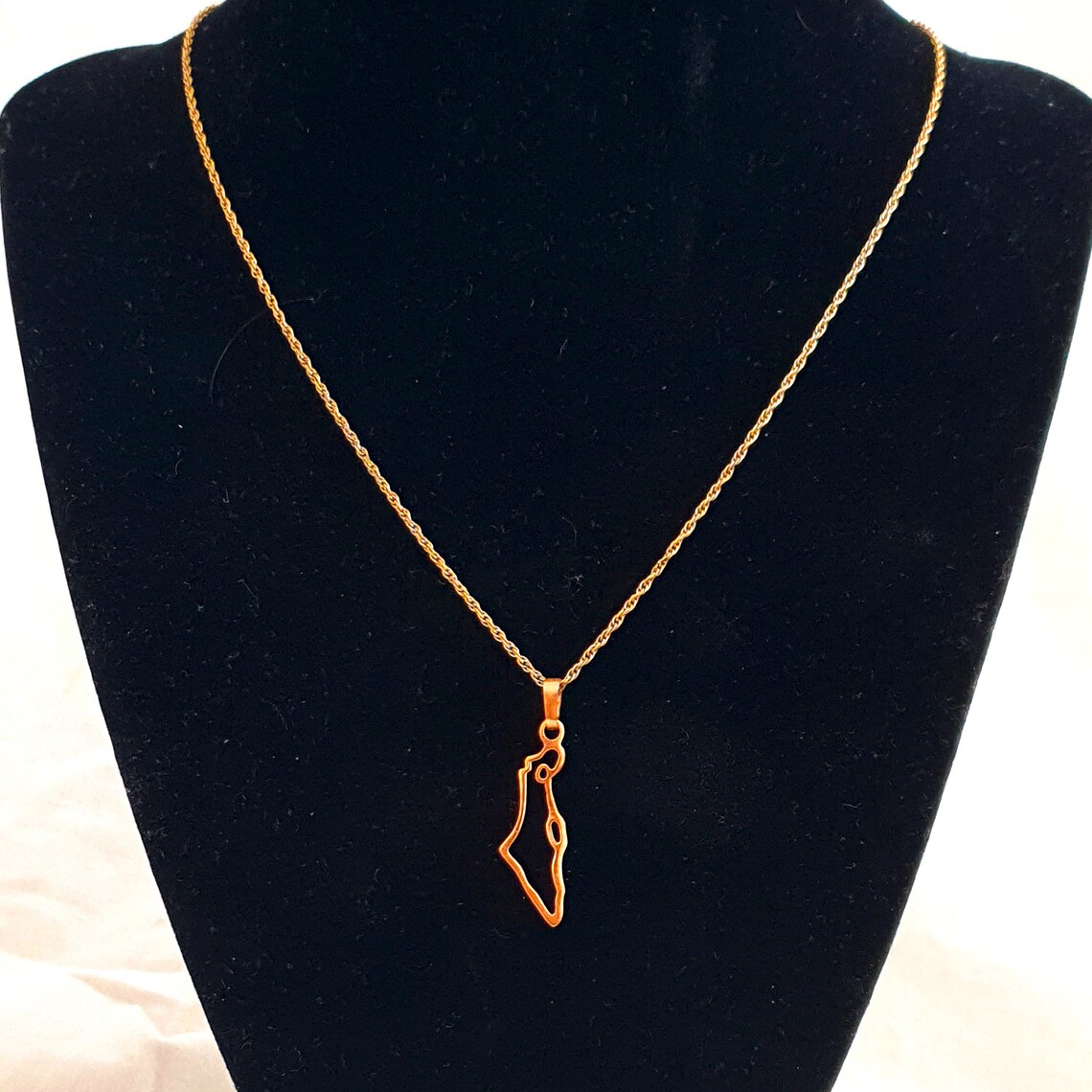 Gold Israel Map Necklace Geometric Israeli Map Necklace Jewelry Made in ...