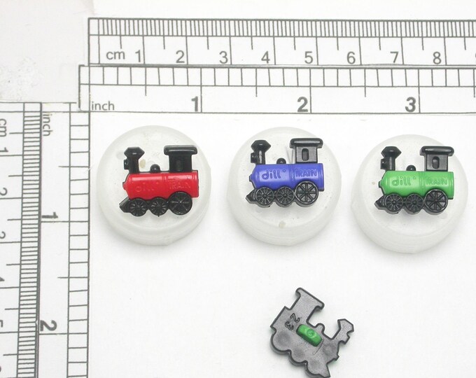 3 X Steam Train Locomotive Childs Button 20mm Shank Washable and Dry ...