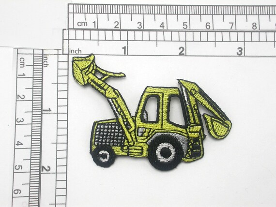Backhoe Digger Patch Iron on Embroidered Applique 2 High - Etsy Norway