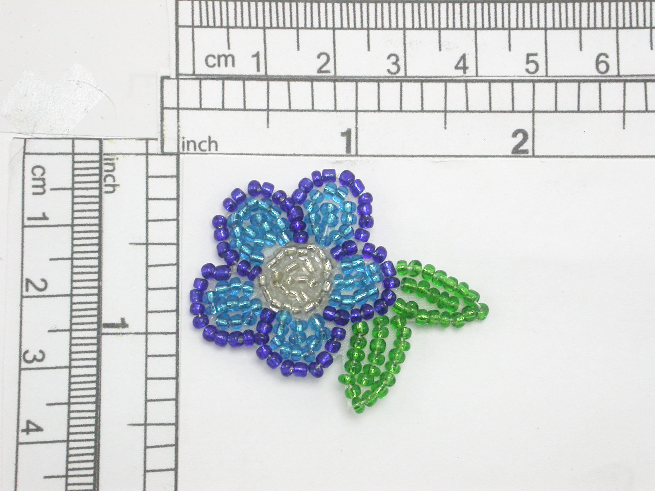 Seed Bead Flower Iron on Patch Applique 1 3/16 High X 1 | Etsy