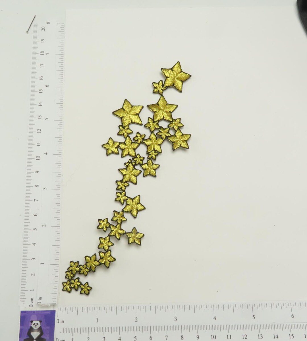 Iron on Applique - Gold Star Spray 6 7/8" Long X 2 1/4" Wide - Etsy