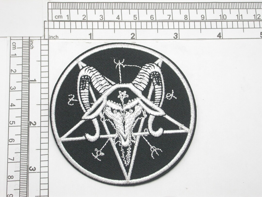 Pentagram With Goat Occult Embroidered Iron on Patch 3 1/4" 83mm - Etsy